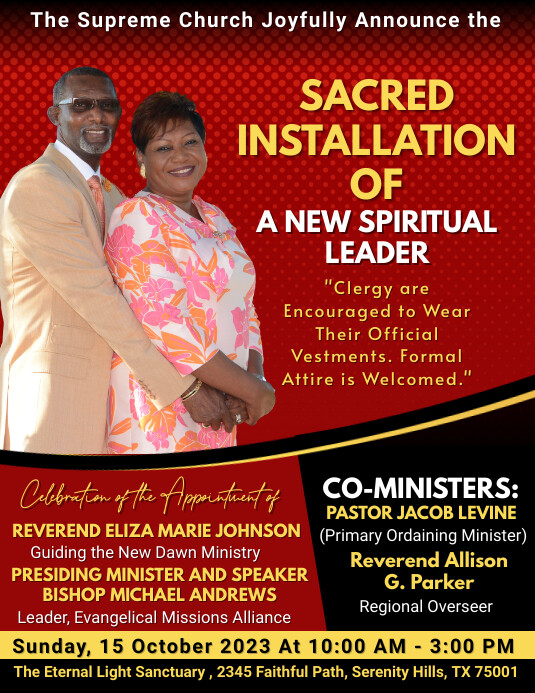 Copy of CHURCH SACRED INSTALLATION FLYER | PosterMyWall