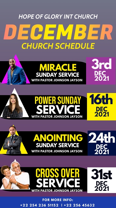 Church schedule Template | PosterMyWall