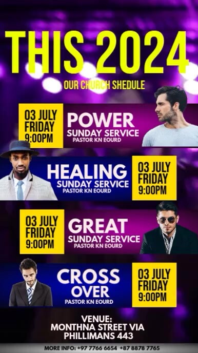 Church Schedule Event Template | PosterMyWall