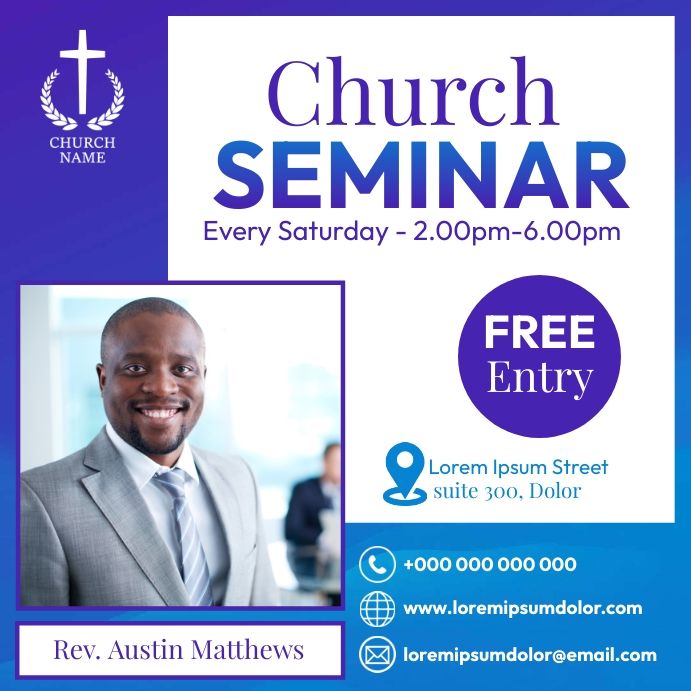 Plantilla de Church seminar | PosterMyWall