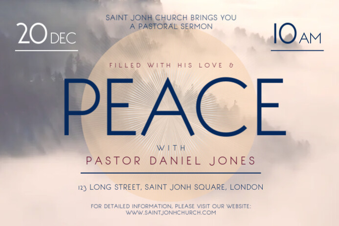 Church Sermon Invitiation Landscape Poster Template | PosterMyWall