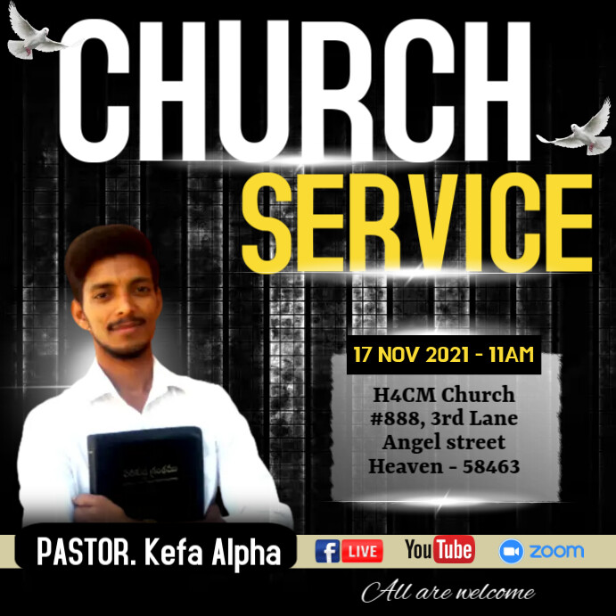 church service, sermon, sunday chruch, Template | PosterMyWall