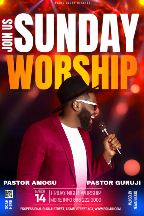 church service ad, Template | PosterMyWall