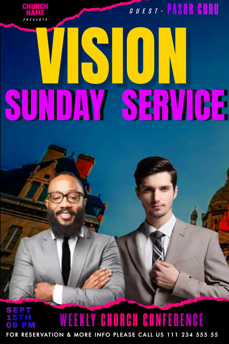 Modèle church service ad | PosterMyWall