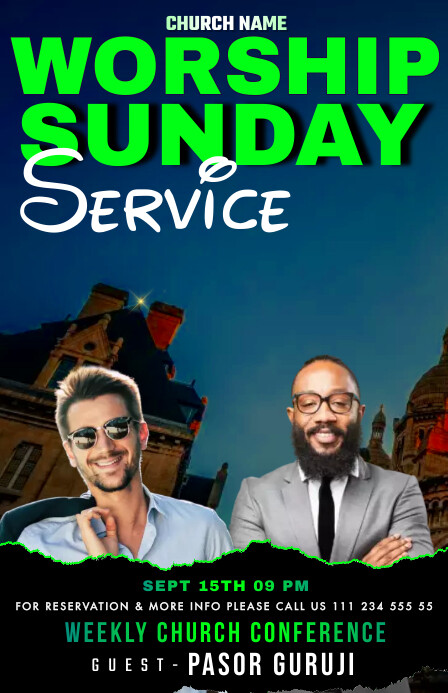 Modèle church service ad | PosterMyWall