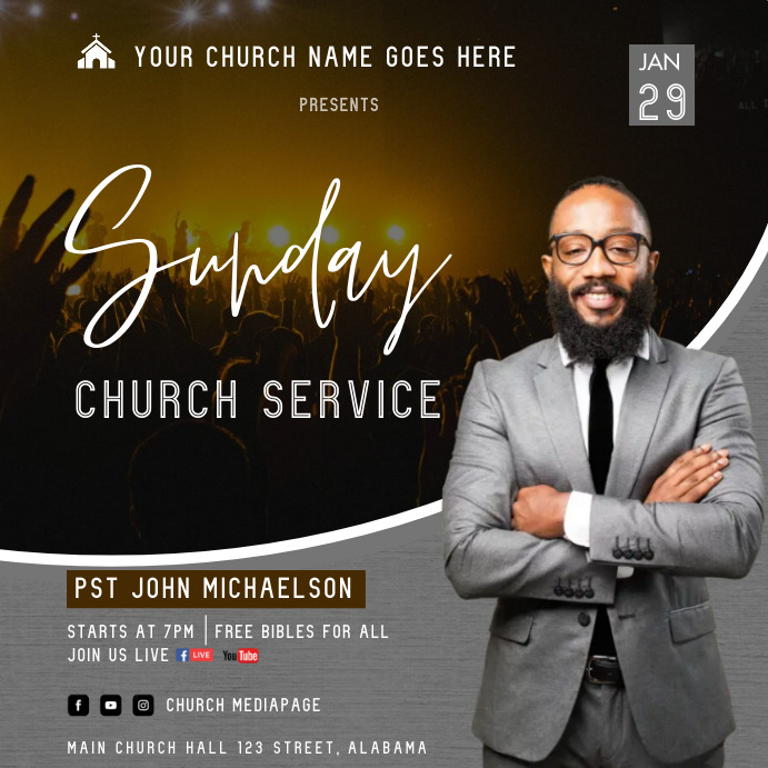 Church Service Template | PosterMyWall