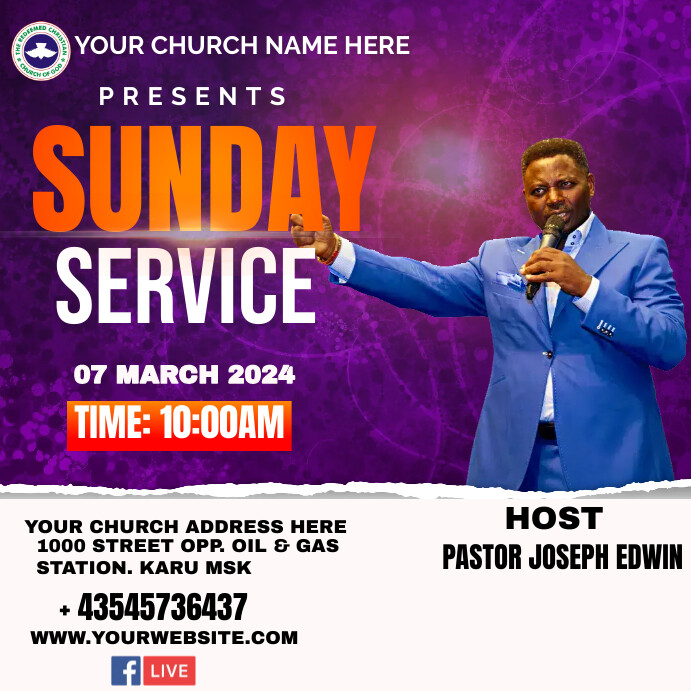 Copy of CHURCH SERVICE | PosterMyWall