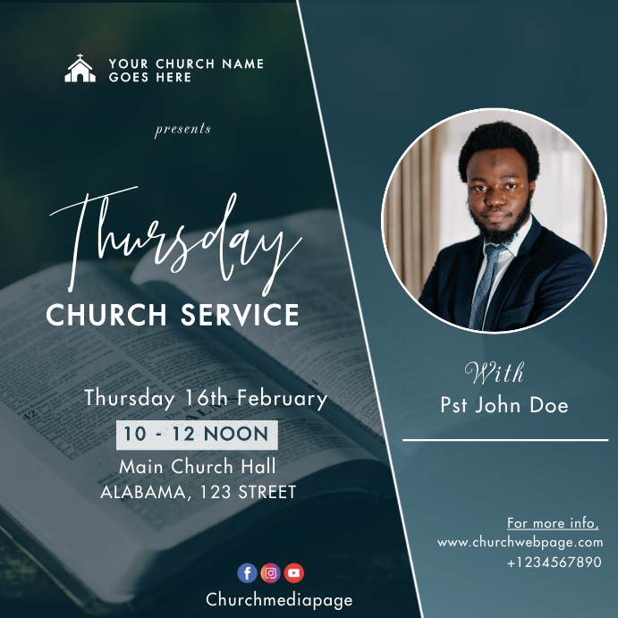 Church Service Template | PosterMyWall