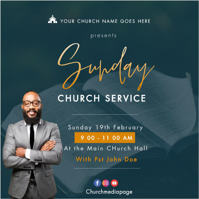 Church Service Template | PosterMyWall