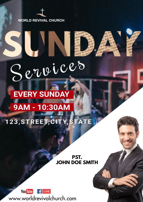 Church Service Template | PosterMyWall