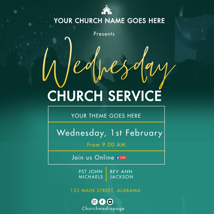 Church Service Template | PosterMyWall