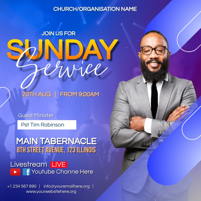 Copy of church service | PosterMyWall