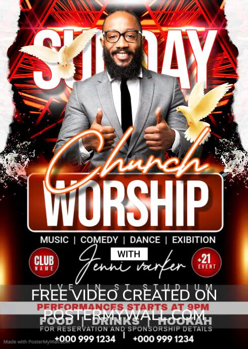 CHURCH SERVICE Template | PosterMyWall