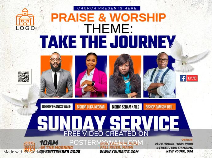 CHURCH SERVICE Template | PosterMyWall