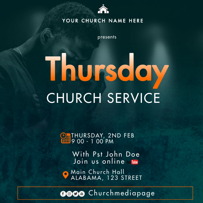 Church Service Template | PosterMyWall