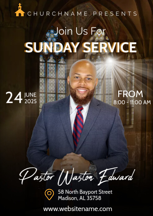 Church service design template | PosterMyWall