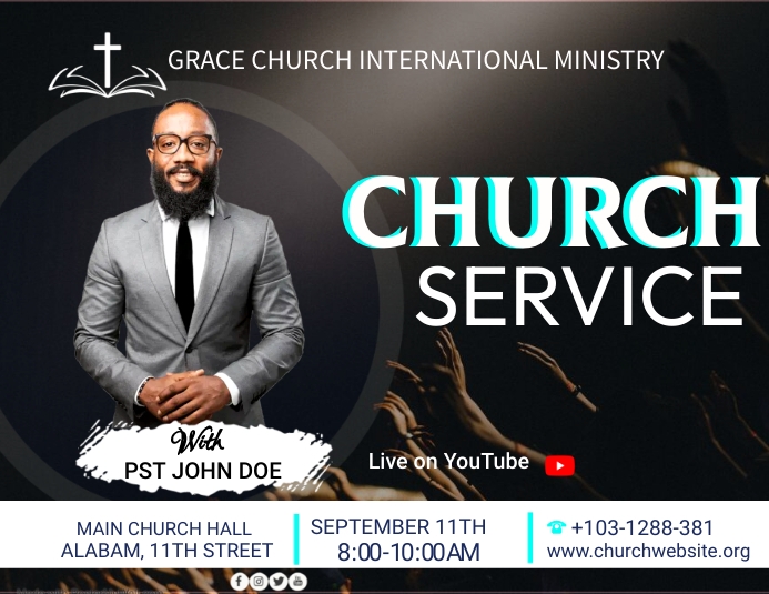 Church Service Template | PosterMyWall