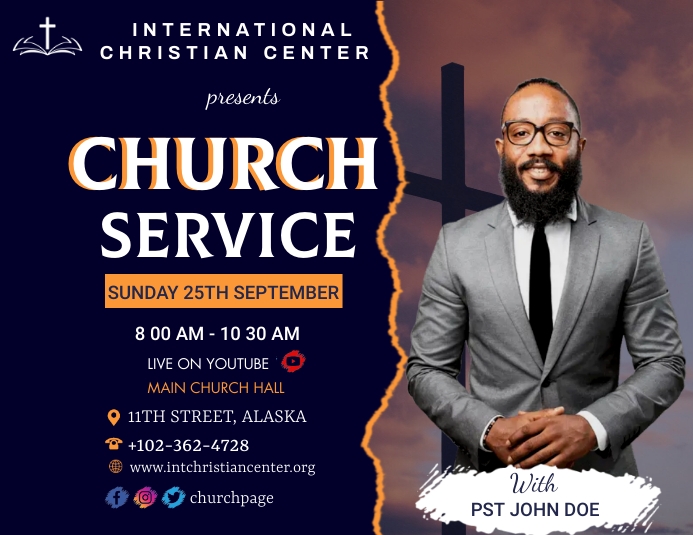 Church Service Template | PosterMyWall