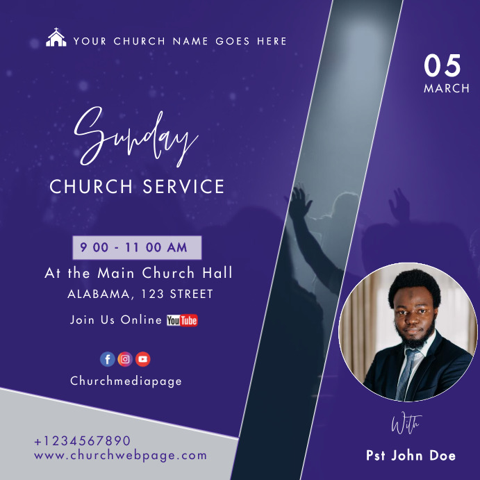 Church Service Template | PosterMyWall
