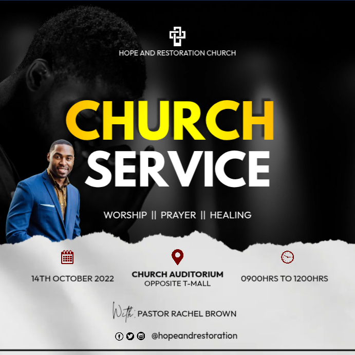 Church service Template | PosterMyWall