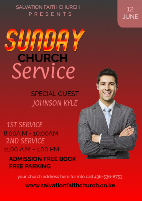 CHURCH SERVICE Template | PosterMyWall
