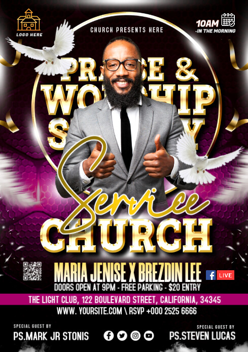 CHURCH SERVICE Template | PosterMyWall