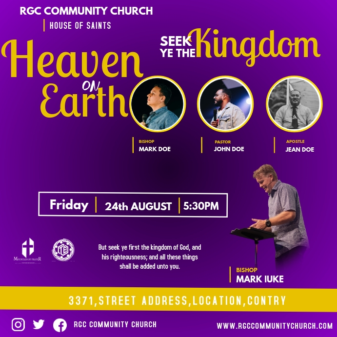 Copy of CHURCH SERVICE | PosterMyWall