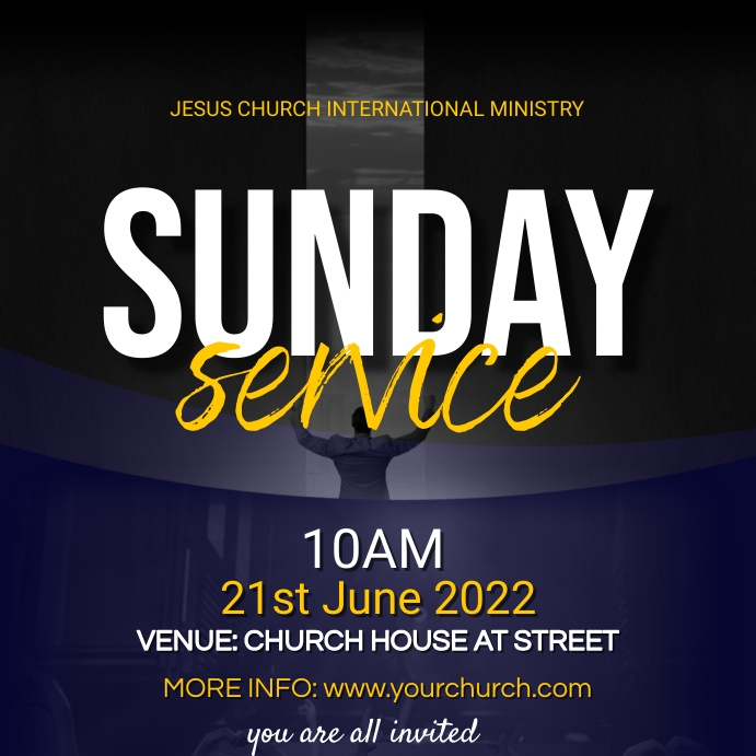 CHURCH SERVICE Template | PosterMyWall