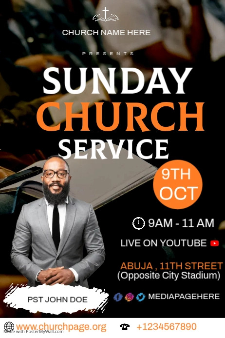 Church Service Template | PosterMyWall