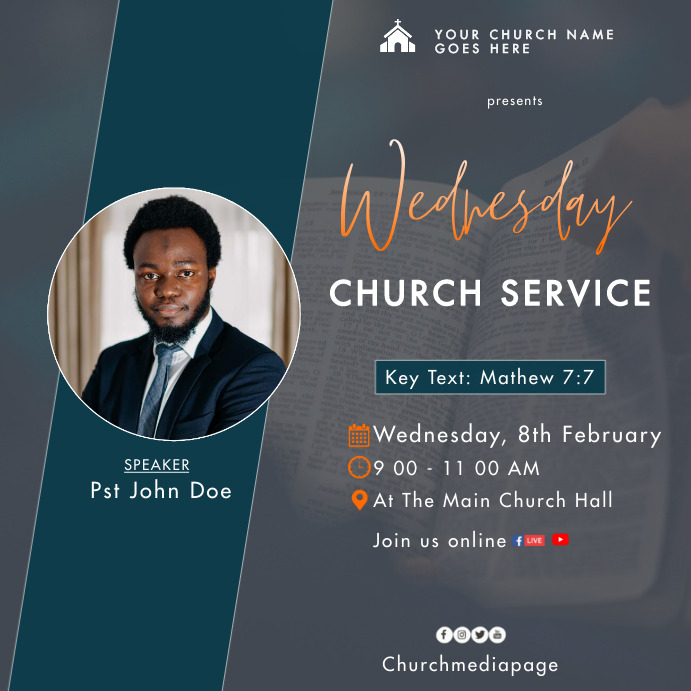 Church Service Template | PosterMyWall