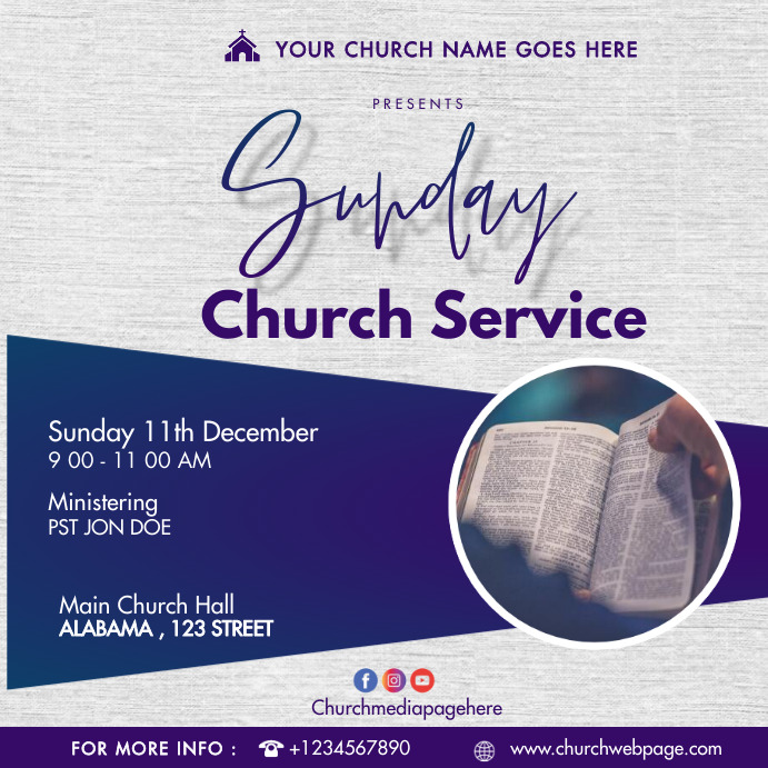 Church Service Template | PosterMyWall