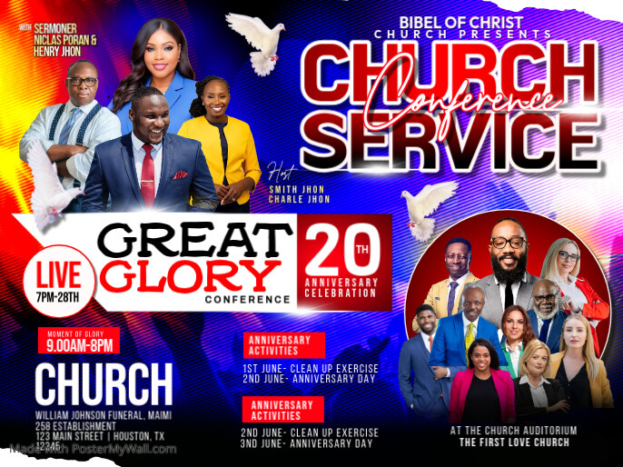 CHURCH SERVICE Template | PosterMyWall