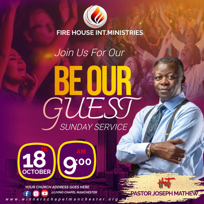 CHURCH SERVICE Template | PosterMyWall