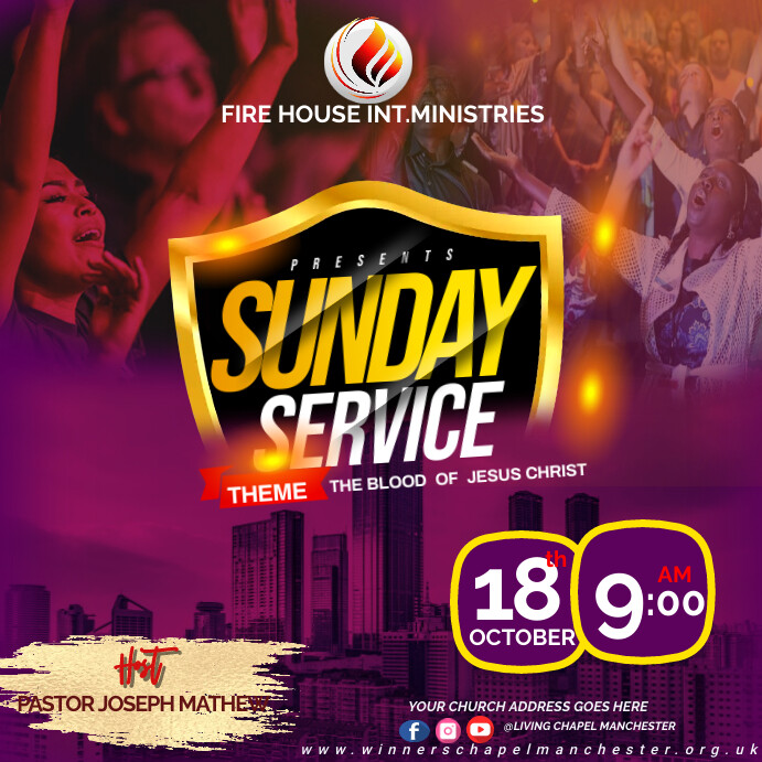 CHURCH SERVICE Template | PosterMyWall