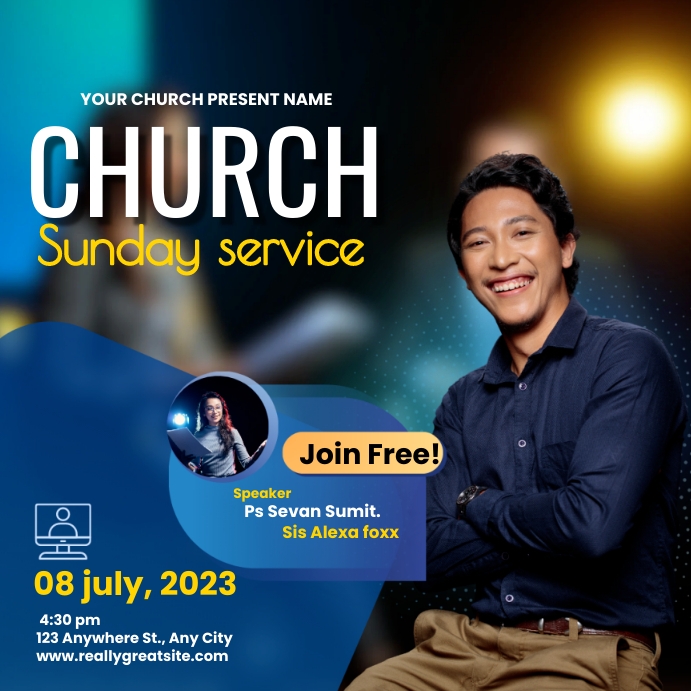 Church service Template | PosterMyWall