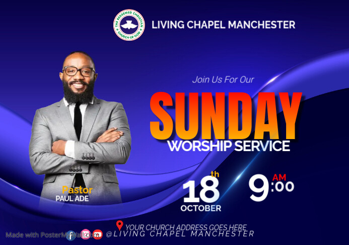 CHURCH SERVICE Template | PosterMyWall