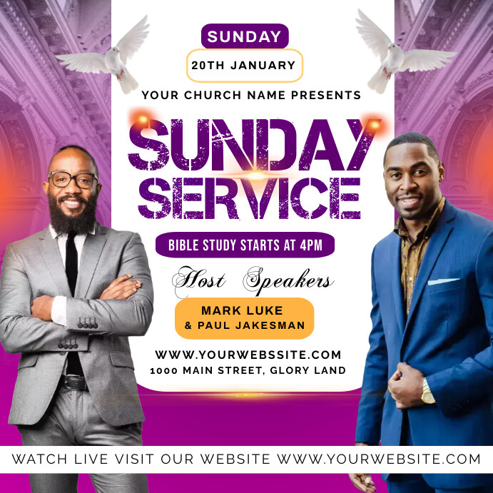 CHURCH SERVICE Template | PosterMyWall