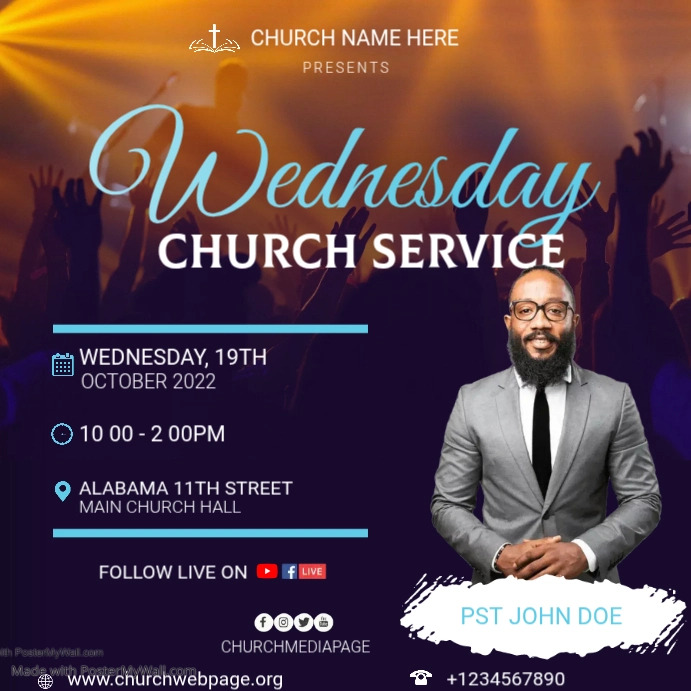 Church Service Template | PosterMyWall