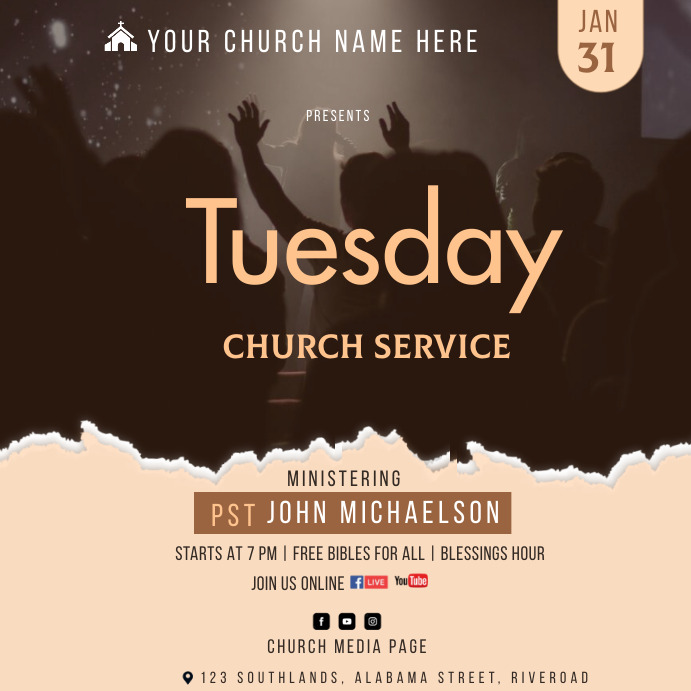 Church Service Template | PosterMyWall