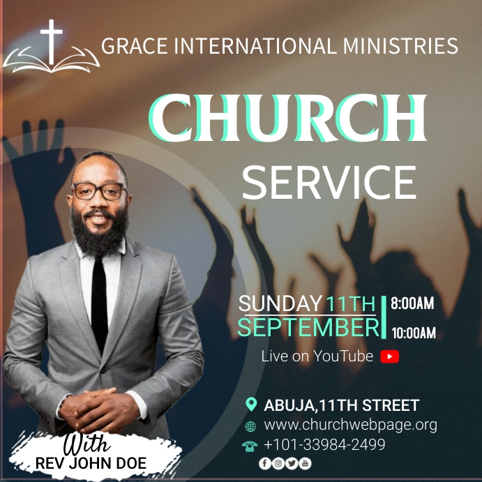 Church Service Template | PosterMyWall