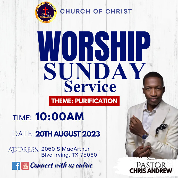 Copy of CHURCH SERVICE | PosterMyWall