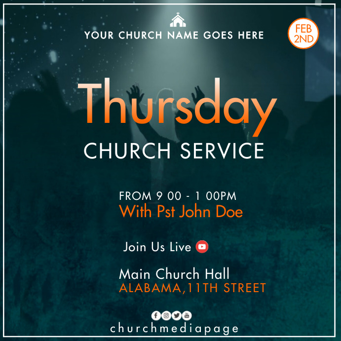 Church Service Template | PosterMyWall