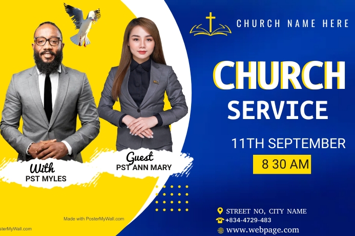Church Service Template | PosterMyWall