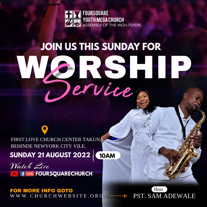 CHURCH SERVICE Template | PosterMyWall