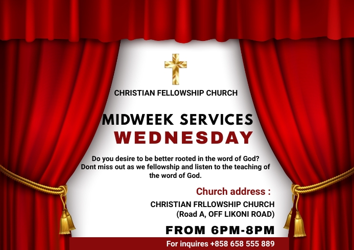 CHURCH SERVICE Template | PosterMyWall