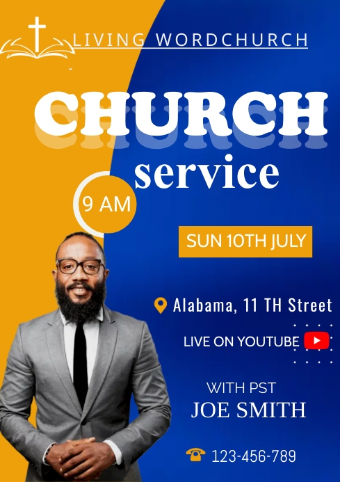 Church Service Template | PosterMyWall