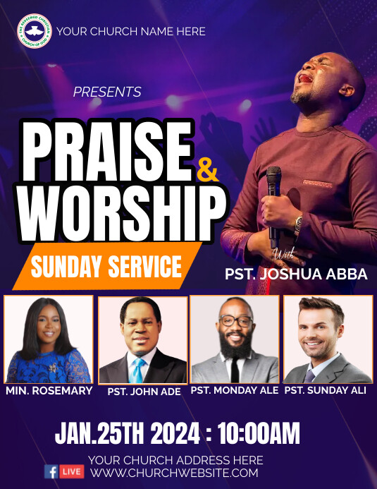 Copy of CHURCH SERVICE | PosterMyWall