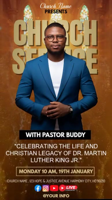 Church Service Digital Display (9:16) Template | PosterMyWall