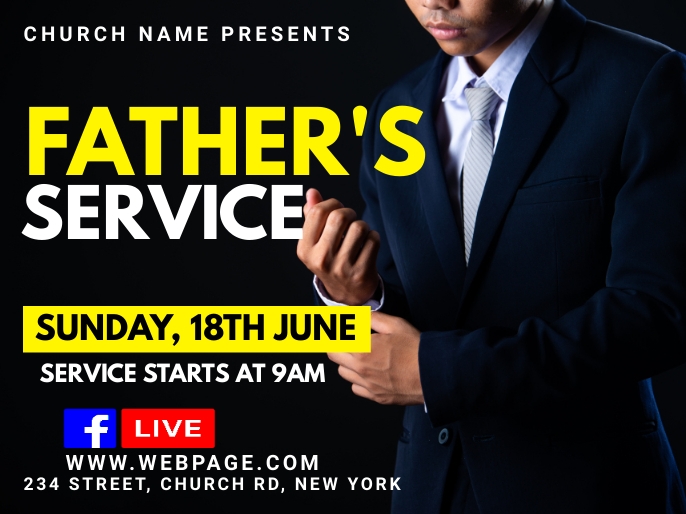 CHURCH SERVICE FATHER'S DAY Template | PosterMyWall