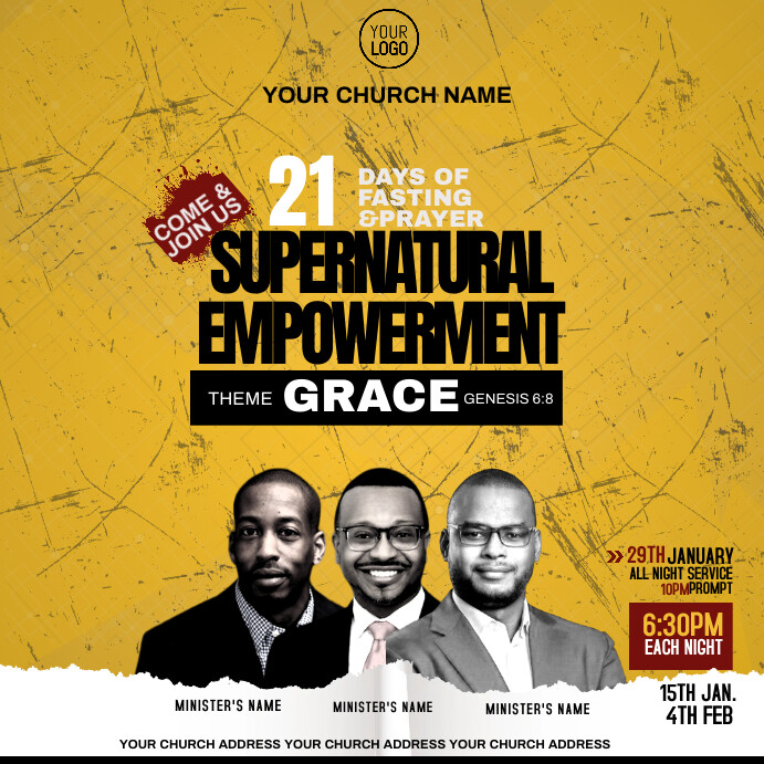 CHURCH SERVICE FLYER DESIGN BY COACH MOXIE Template | PosterMyWall